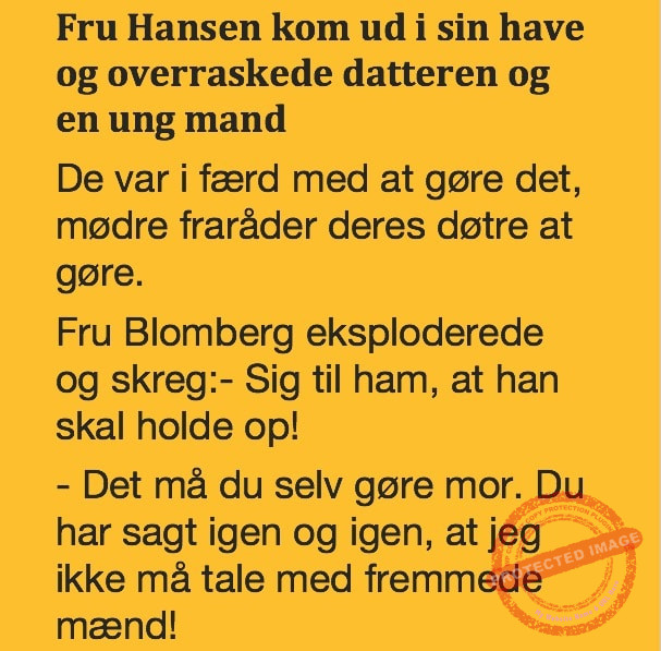 Datteren og den unge mand i haven... - Sjovstue