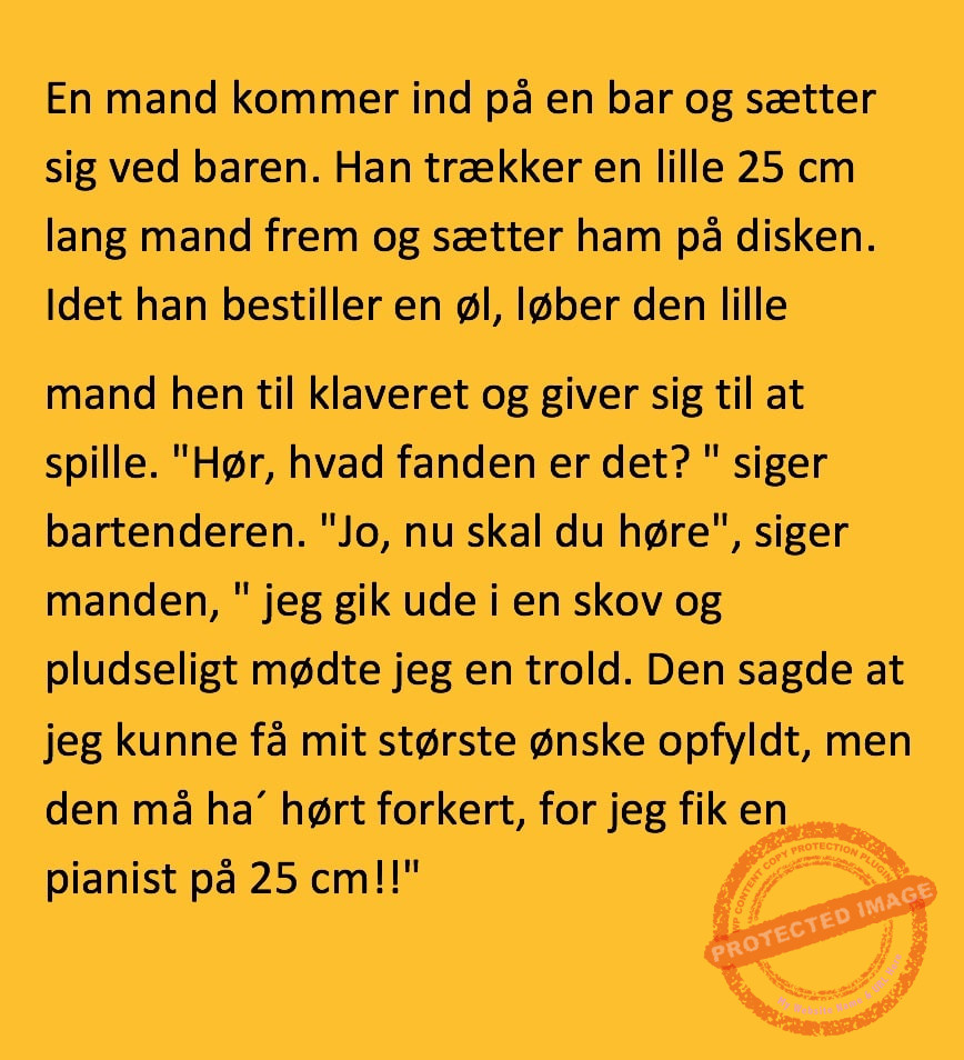 En mand kommer ind på en bar og sætter sig ned... - Sjovstue