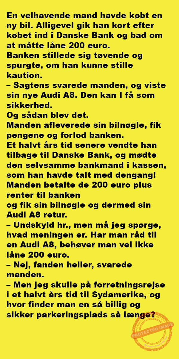 Den rige mand havde købt ny bil... - Sjovstue