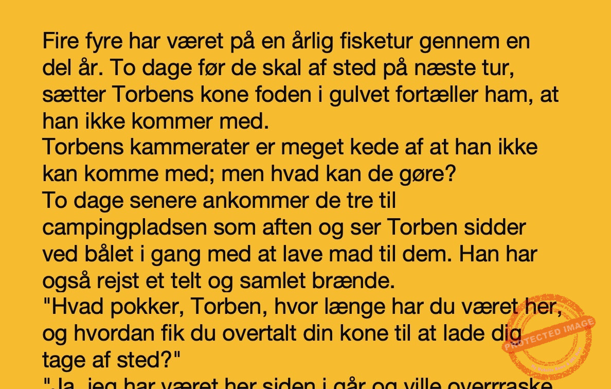 Fire fyre har været på en årlig fisketur gennem en del år og skulle nu ...