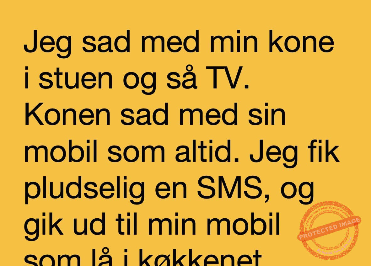 Jeg Sad Og Så Tv Med Min Kone I Stuen Da Jeg Pludselig Fik En Sms